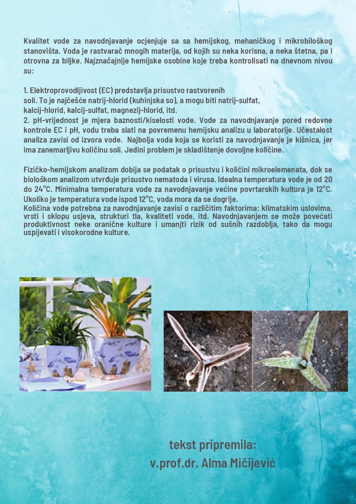 Značaj vode za biljke | Agromediteranski fakultet - UNMO